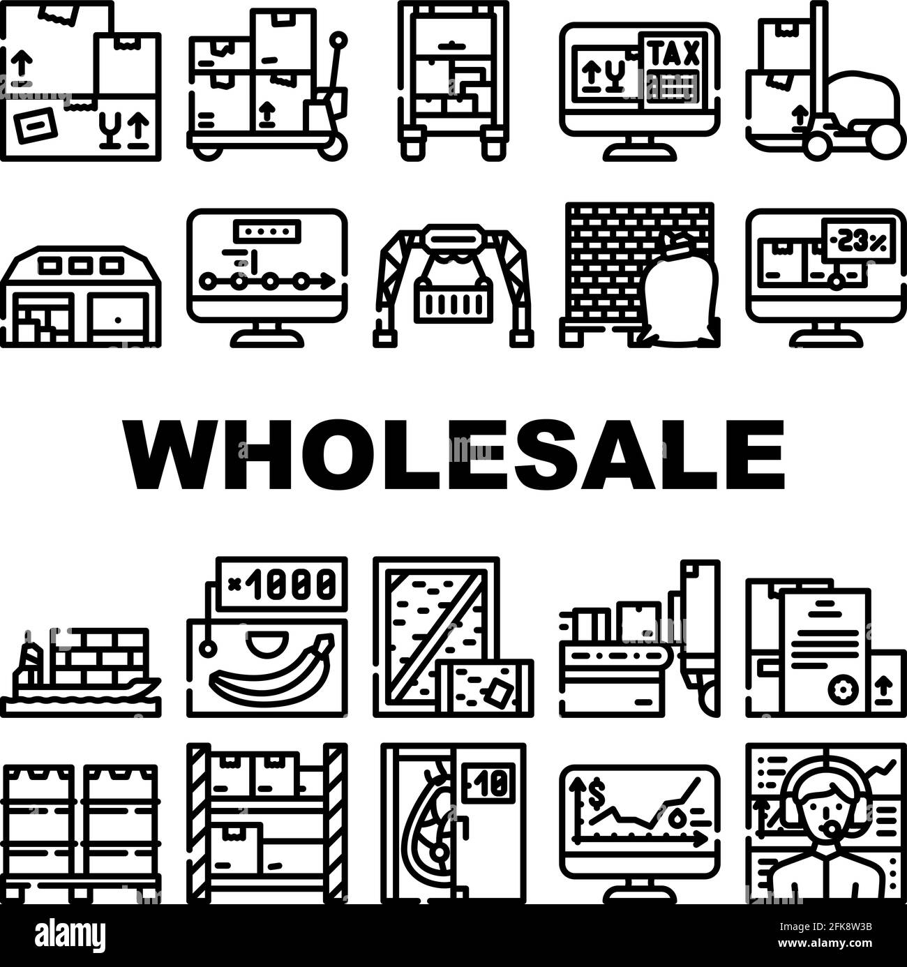Wholesale Service Collection Icons Set Vector Stock Vector Image & Art ...