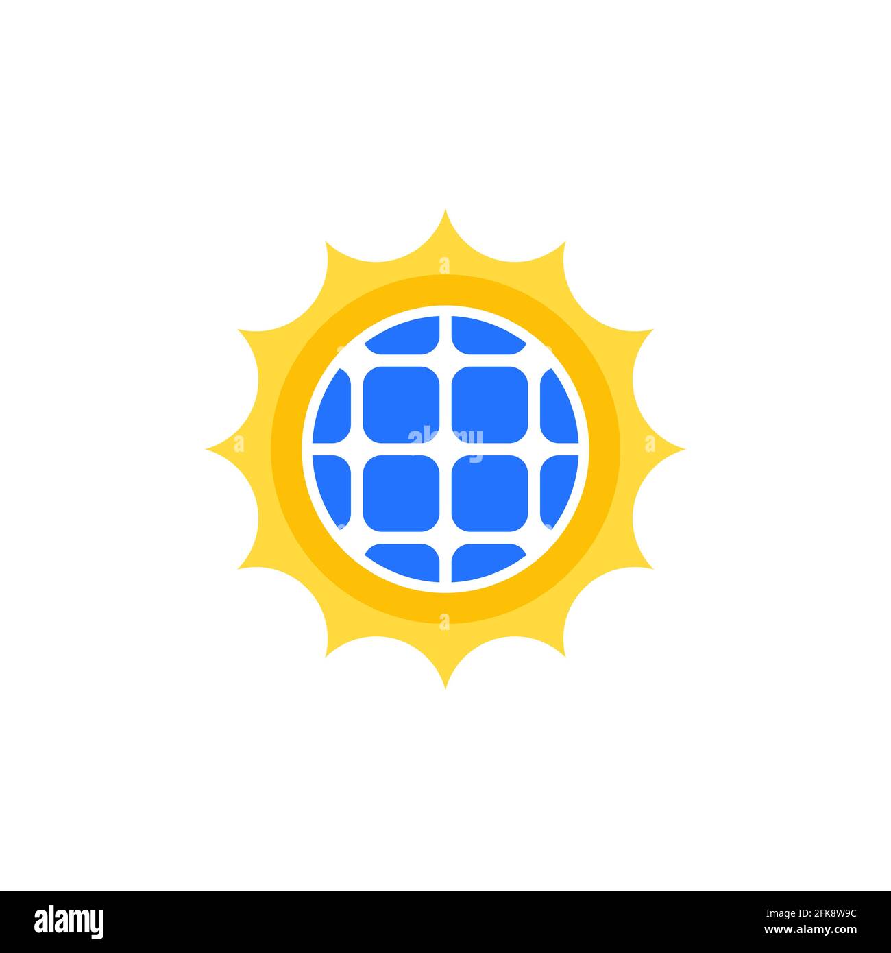 Solar energy logo, sun and solar panel icon Stock Vector Image & Art ...