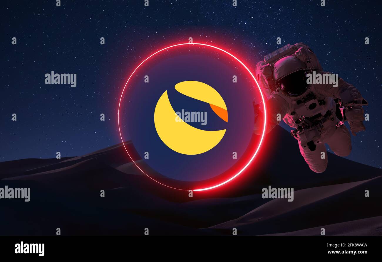 Terra LUNA Cryptocurrency. Bitcoin coin growth chart on the exchange ...