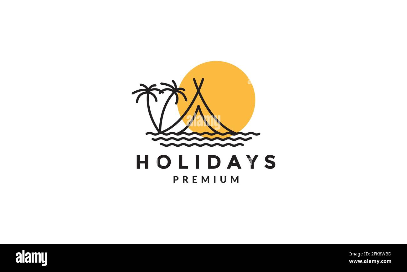camp beach lines logo symbol icon vector graphic design illustration ...