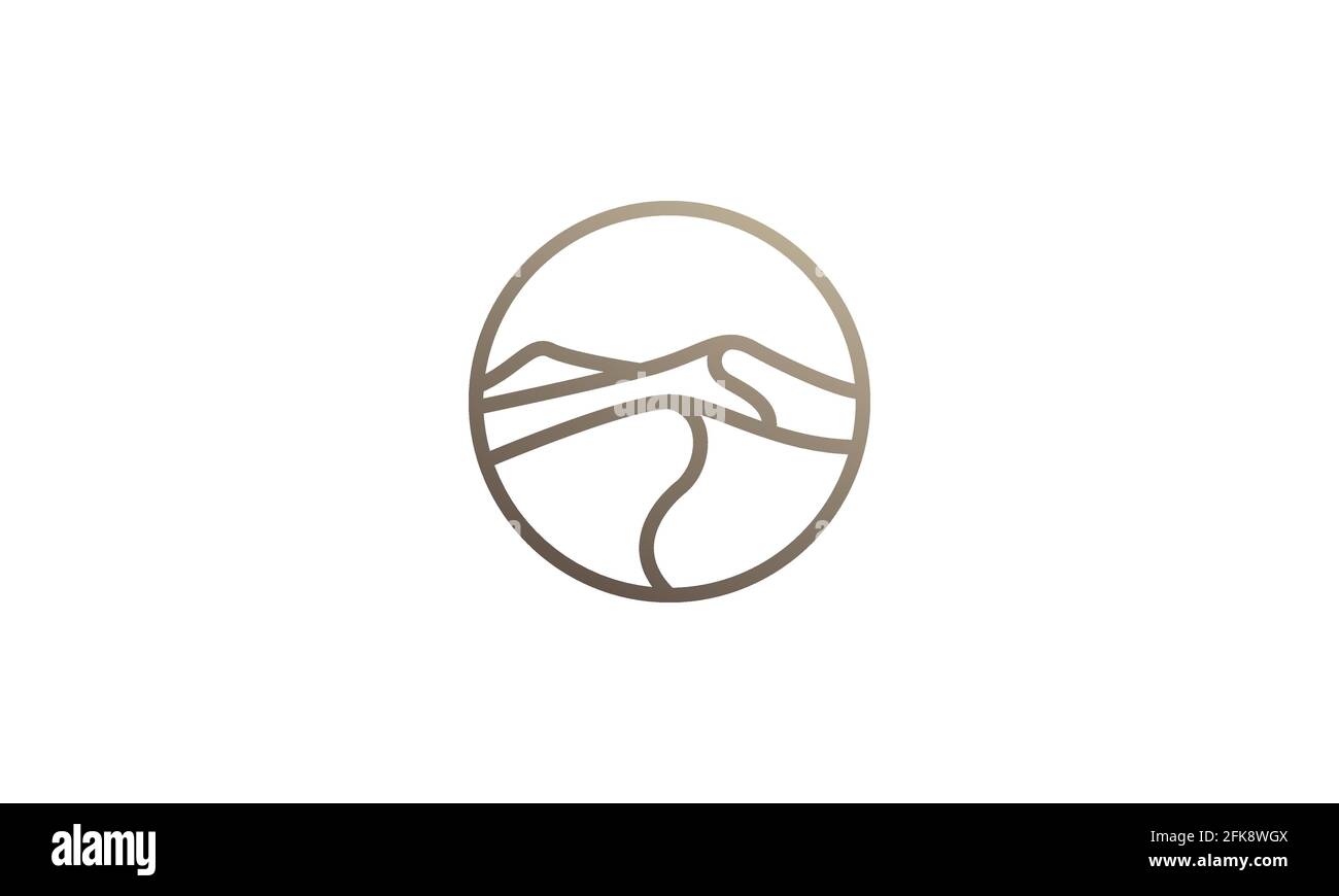 modern shape lines desert on circle logo symbol icon vector graphic ...