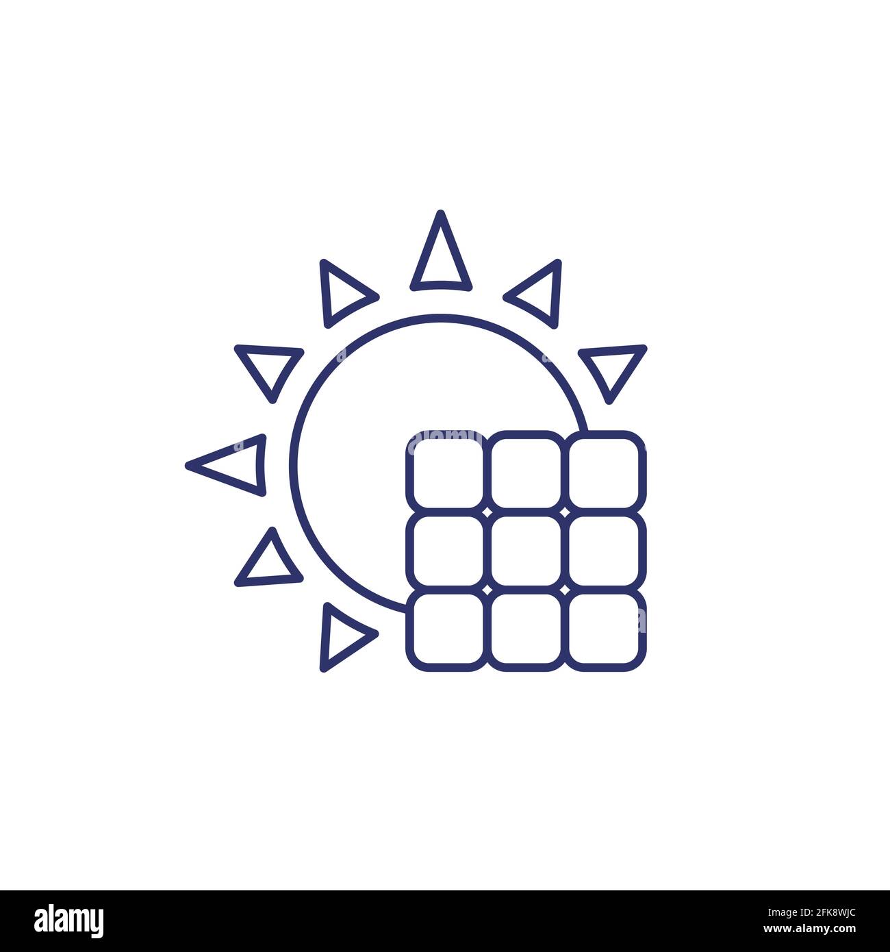 solar panel icon, line vector Stock Vector Image & Art - Alamy