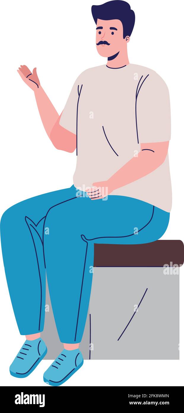 man seated character Stock Vector Image & Art - Alamy