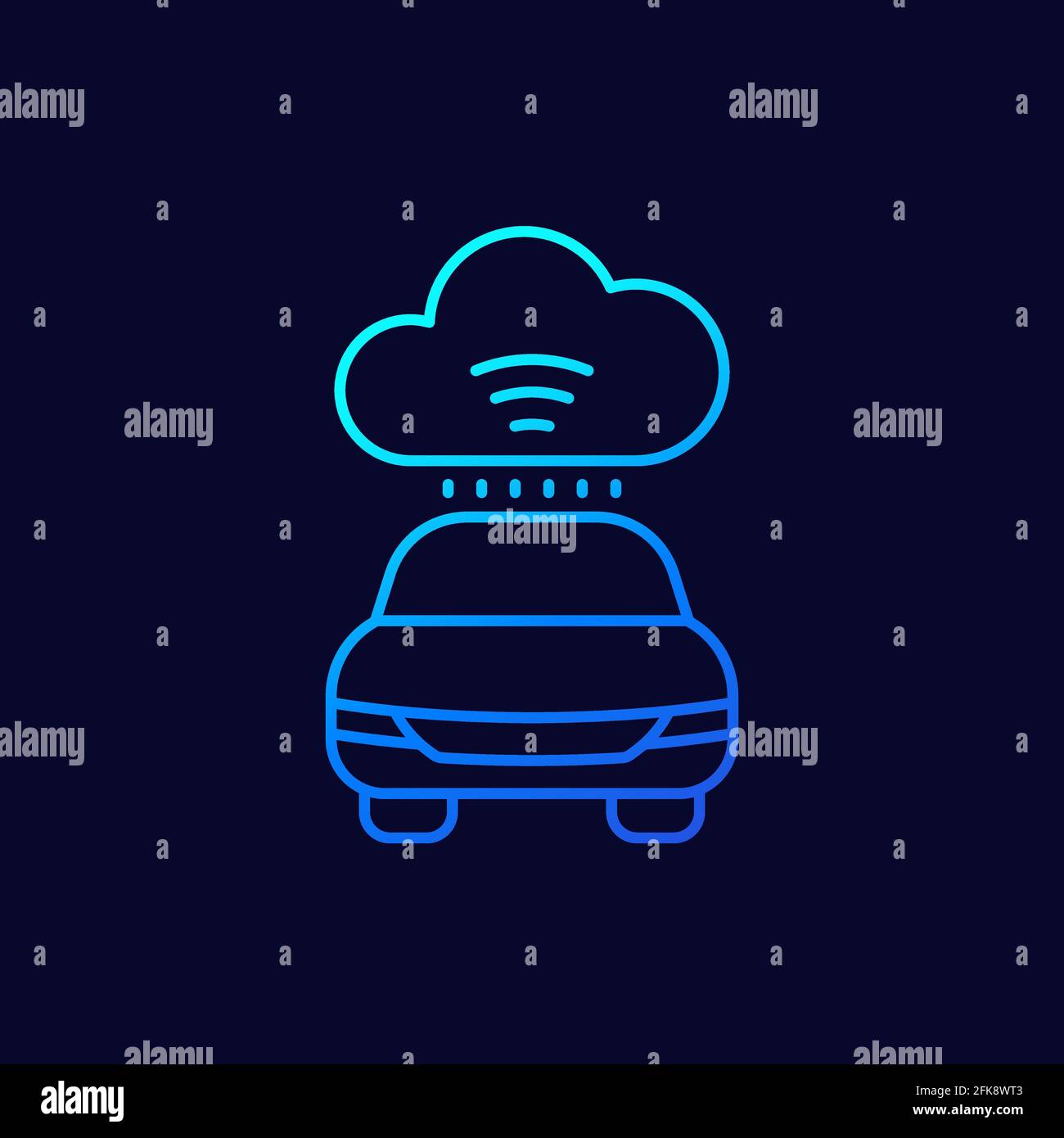 cloud technologies for transport, cars line icon Stock Vector Image ...