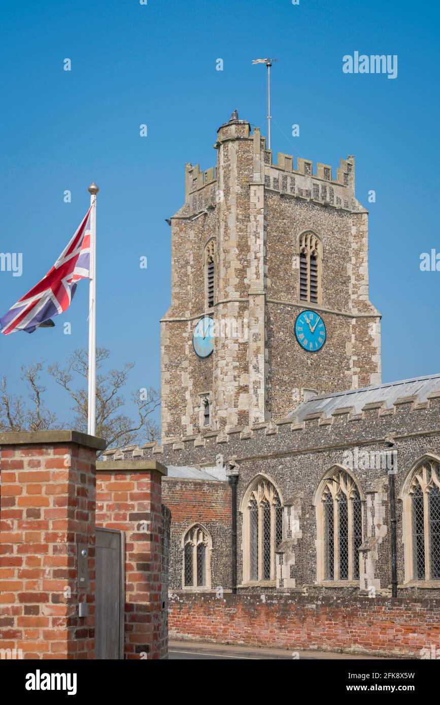 English church with flag hi-res stock photography and images - Alamy