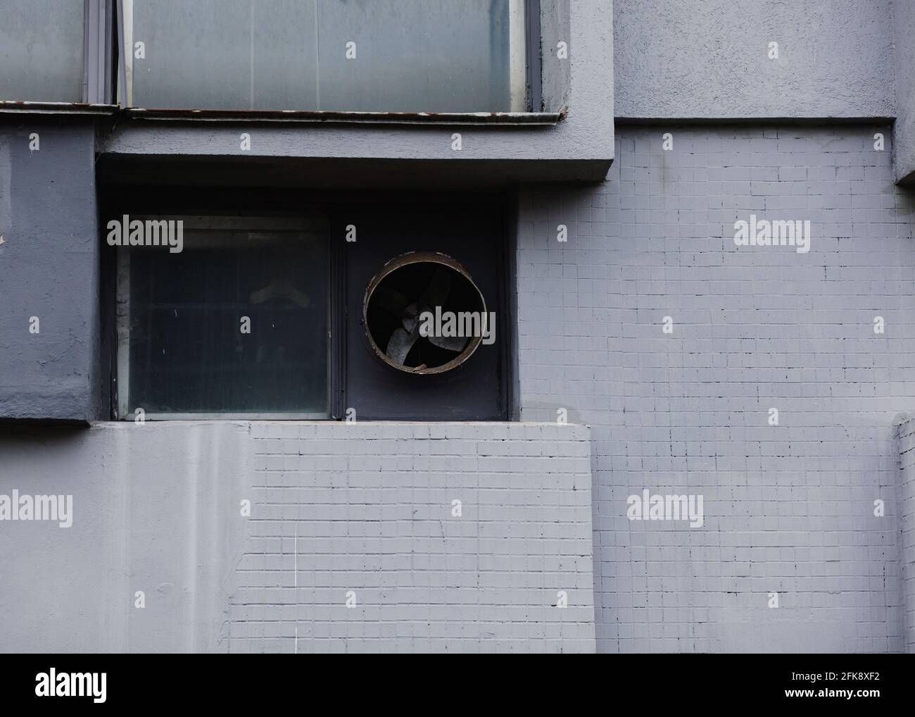 facade of an old abandoned factory warehouse. industrial architecture ...
