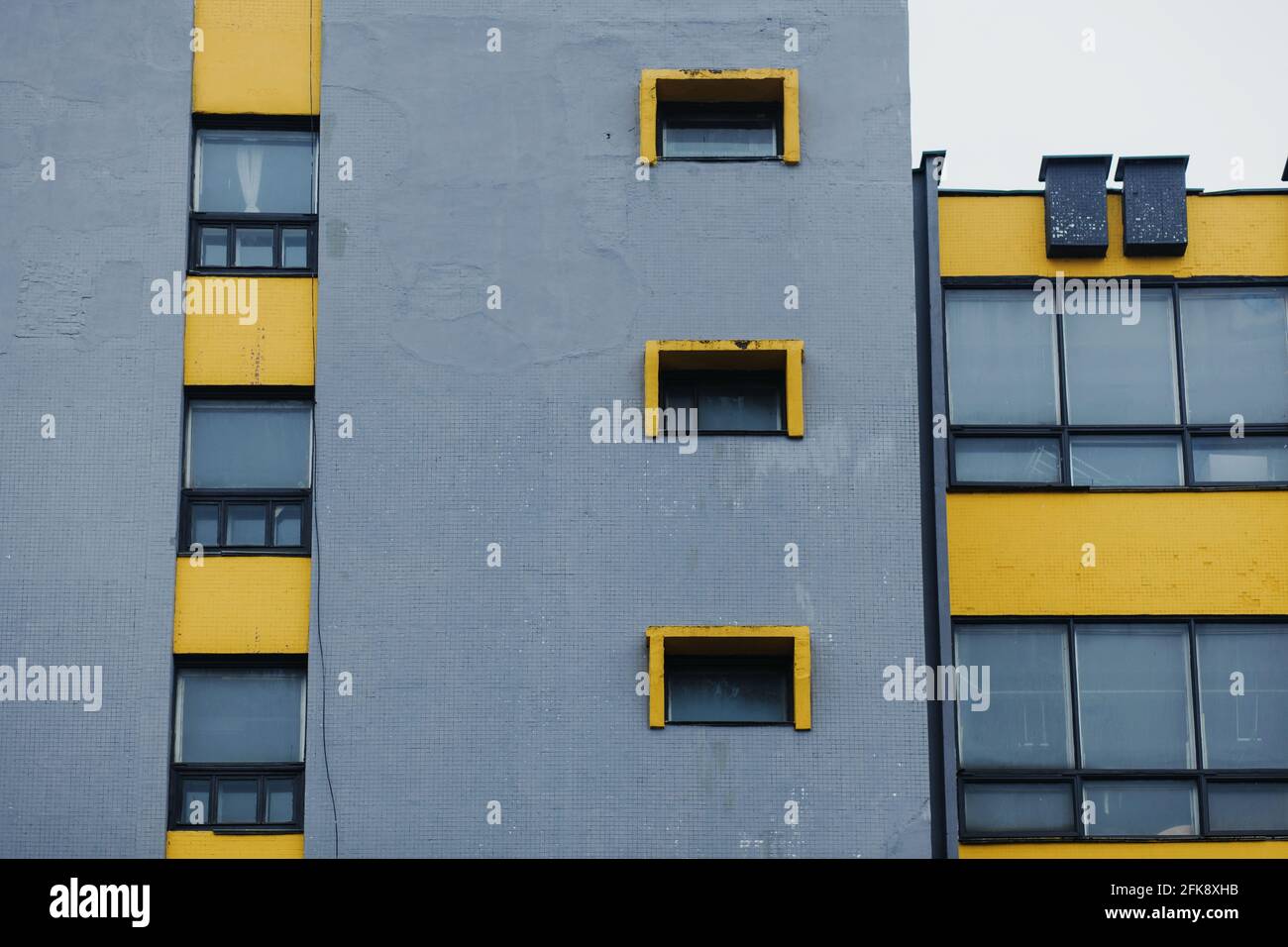 facade of the old building. warehouse factories. industrial ...