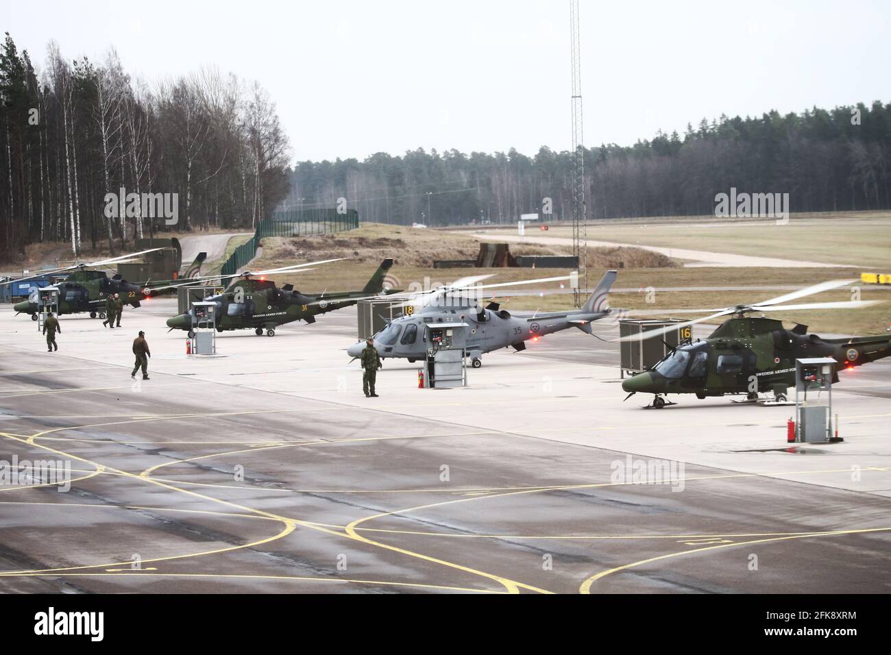 Helicopters at Malmen Airbase. Malmen airbase is a military airbase ...