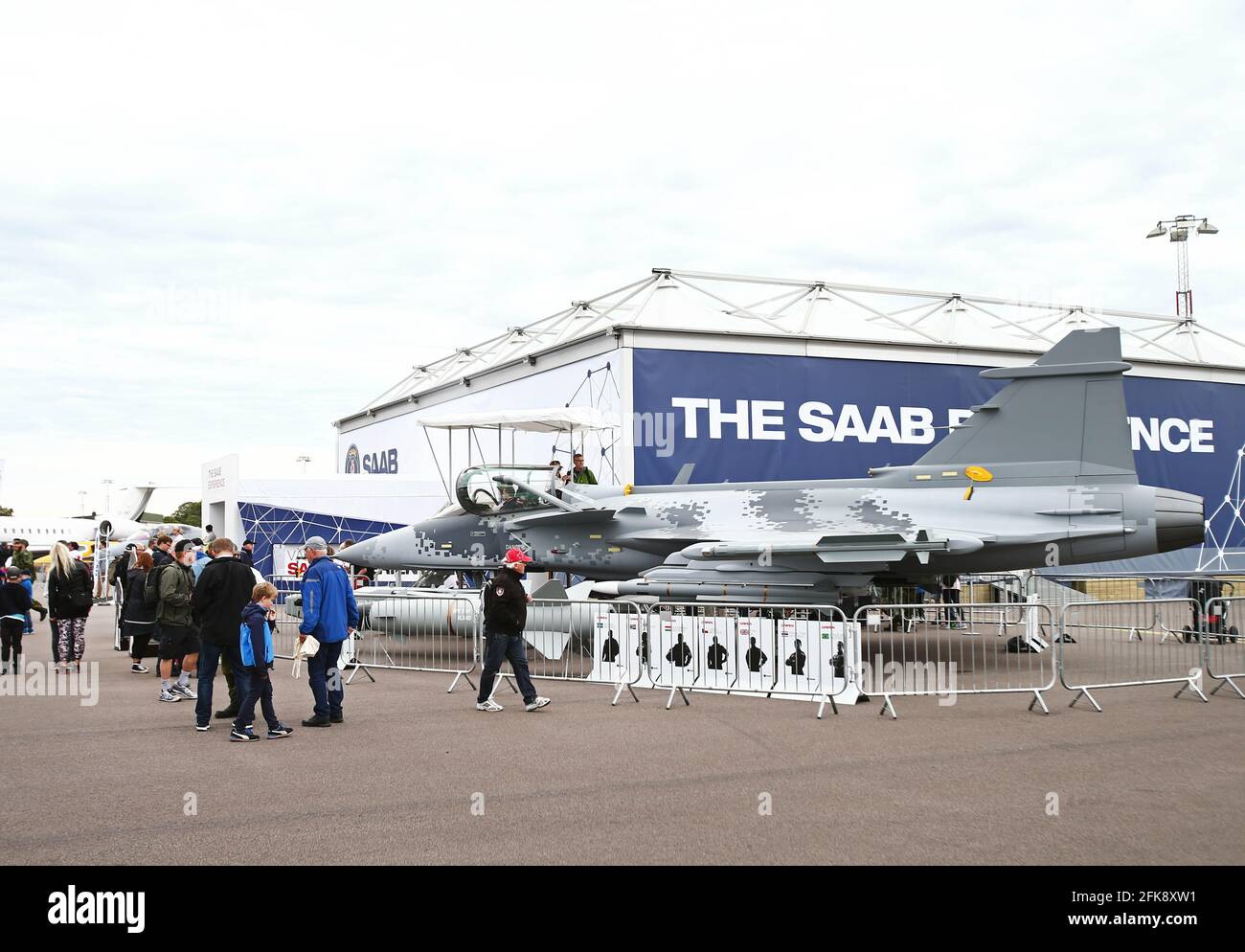 JAS 39 E in front of "The Saab Experience" at Malmen Airbase. Malmen ...