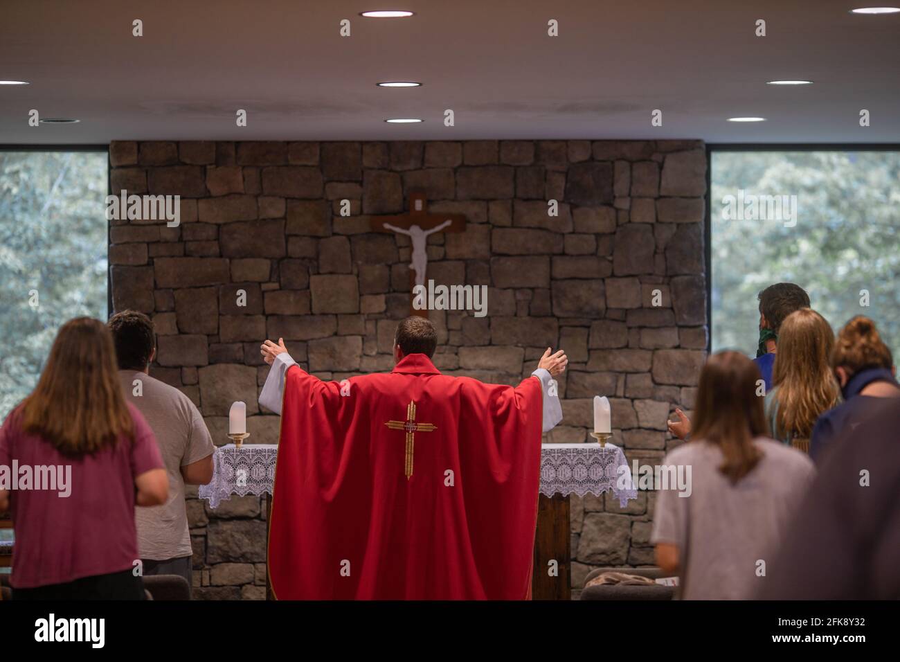 Priest Celebrating Holy Mass Stock Photo - Alamy
