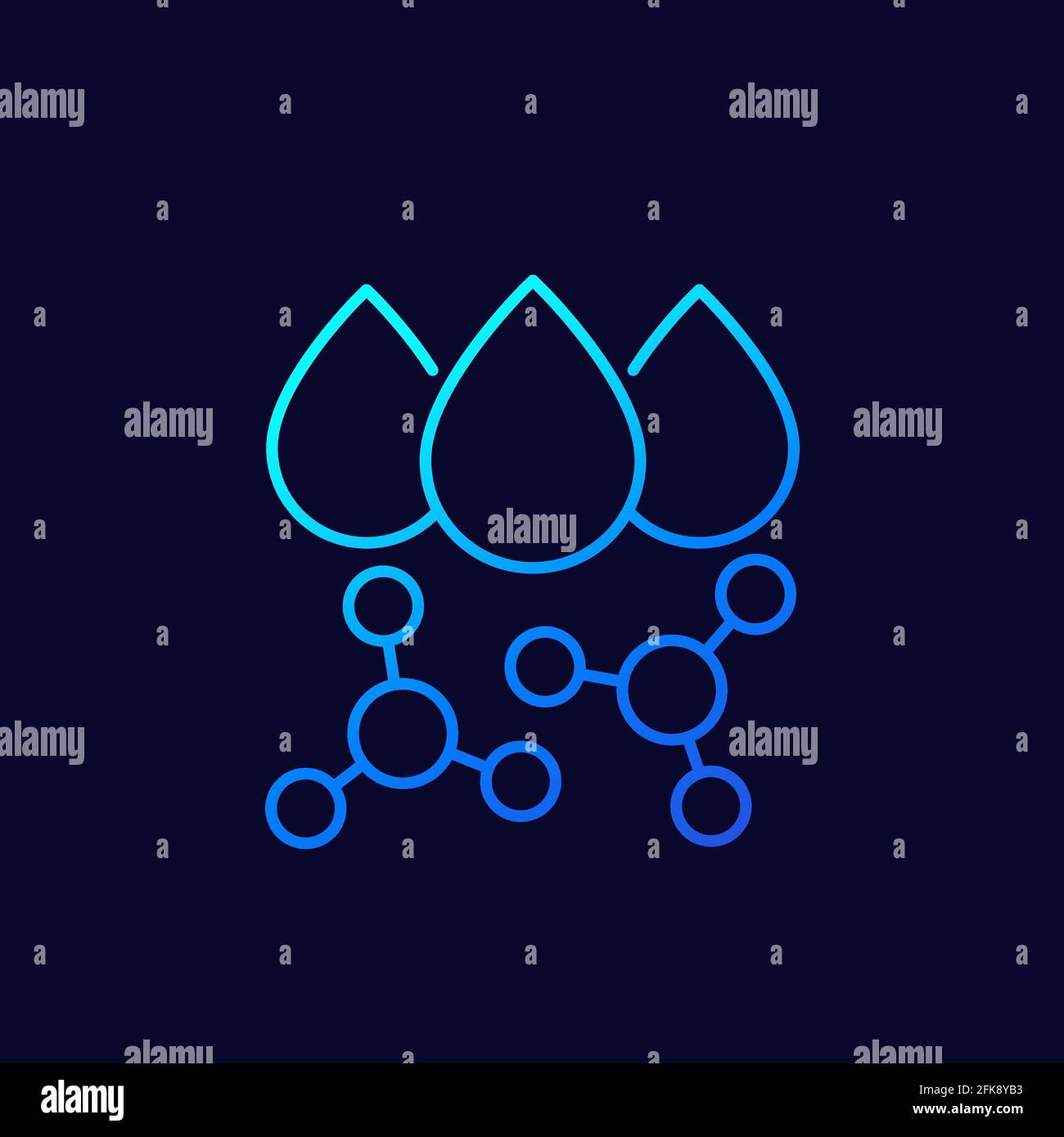 Acid drops line icon with molecules, vector Stock Vector Image & Art ...