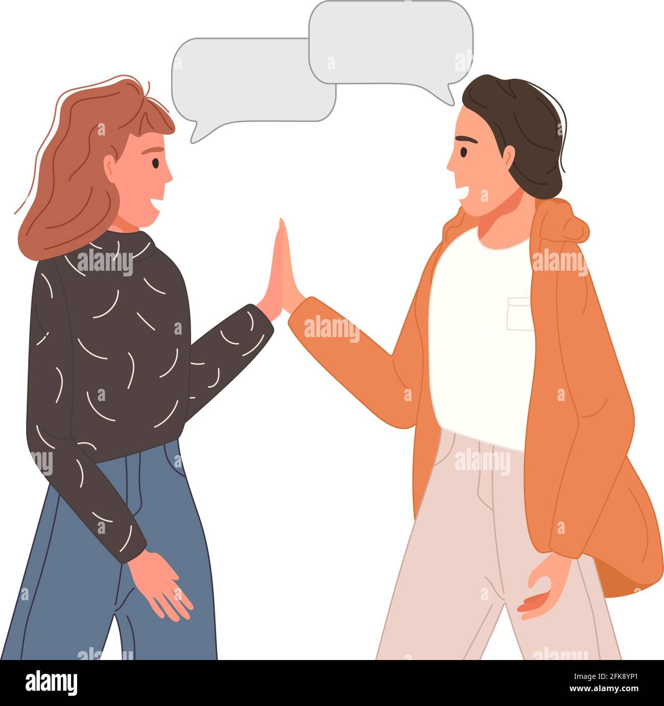 Multiethnic people talking or discuss social network. Two friend ...