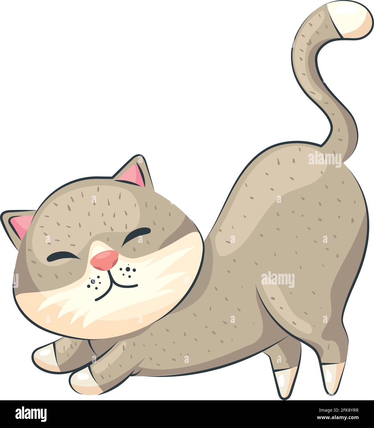 Adorable beige domestic cat Stock Vector Images - Alamy