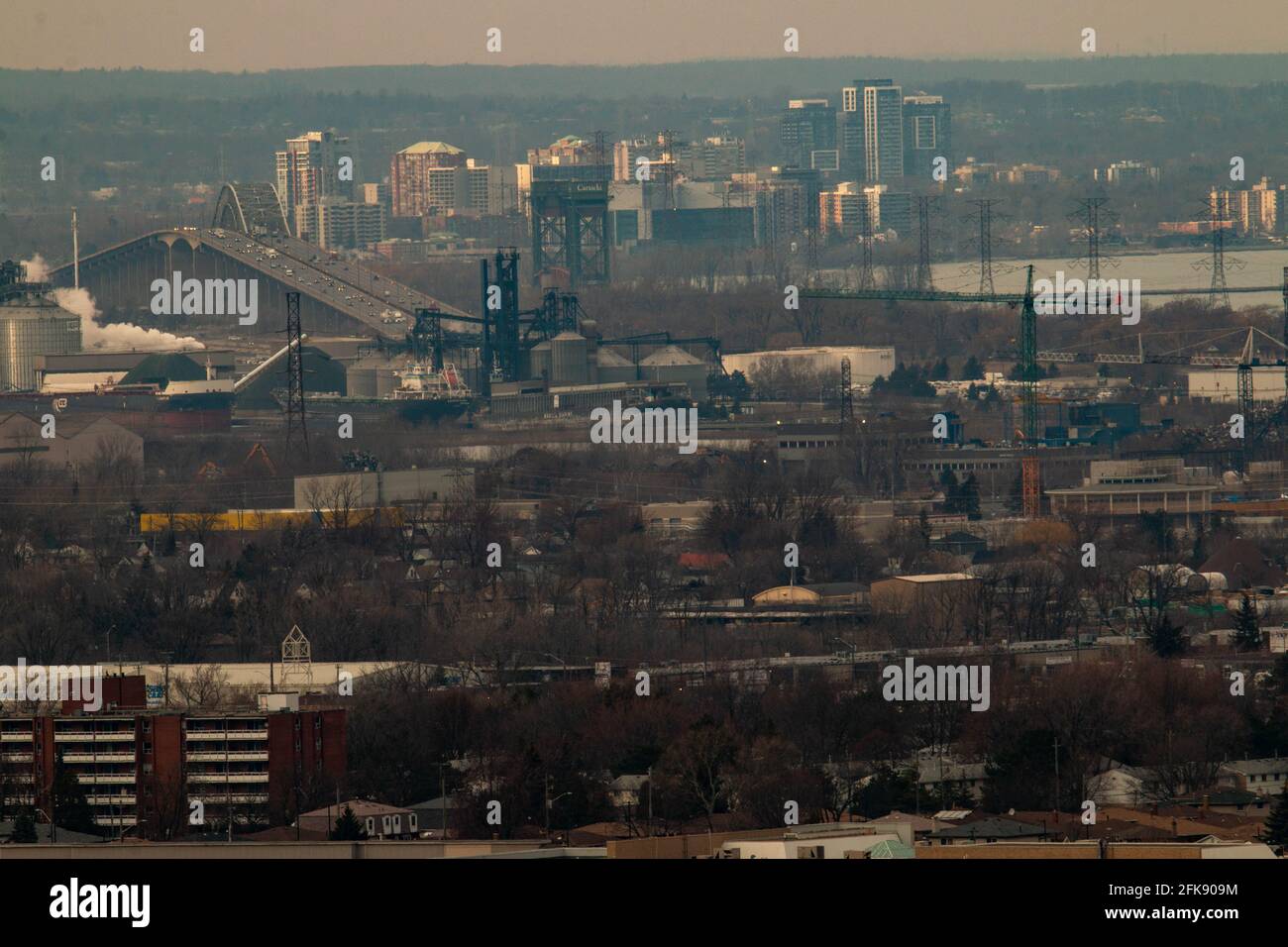 Hamilton Ontario City Skyline Niagara Escarpment Bruce Trail Stock ...