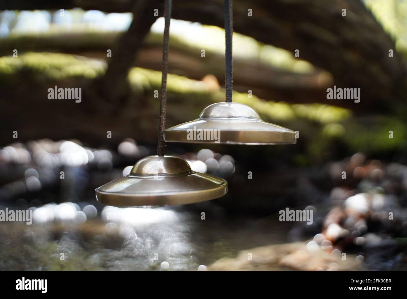 Cymbals close up for sound healing therapy Stock Photo - Alamy