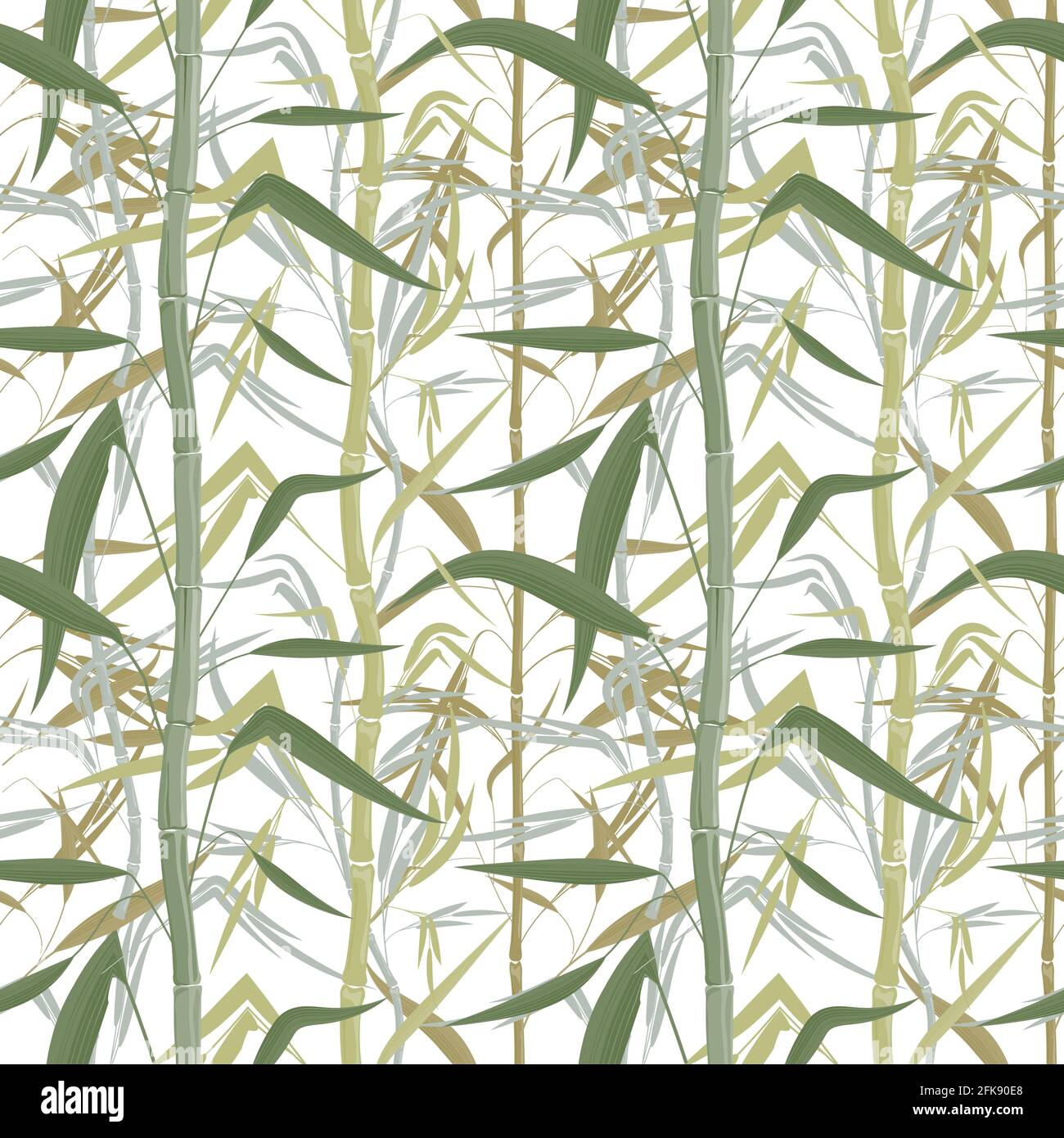 Bamboo forest, curving stems. Monochrome seamless pattern. Vector ...