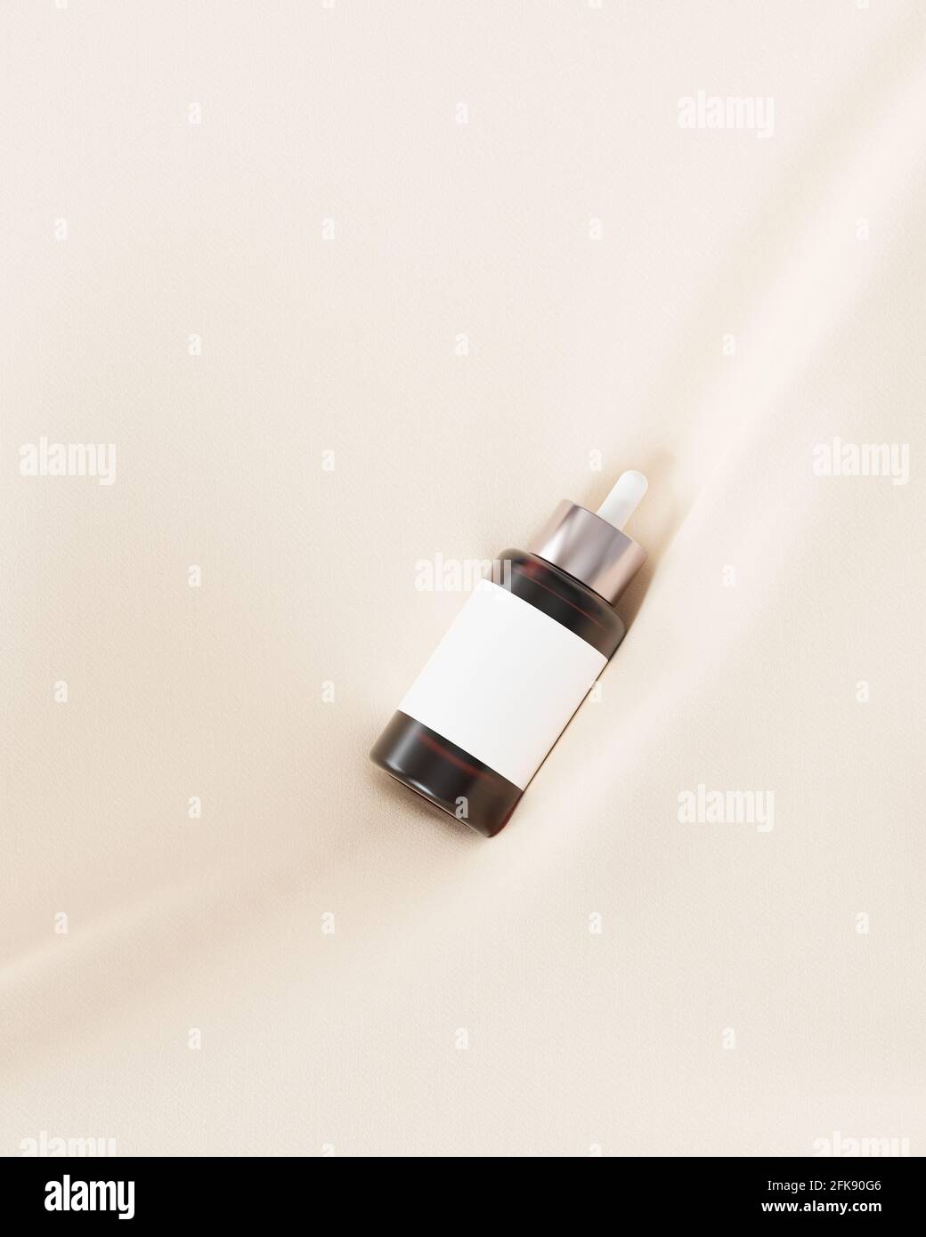 Mockup glass dropper bottle for cosmetics, care products or advertising ...