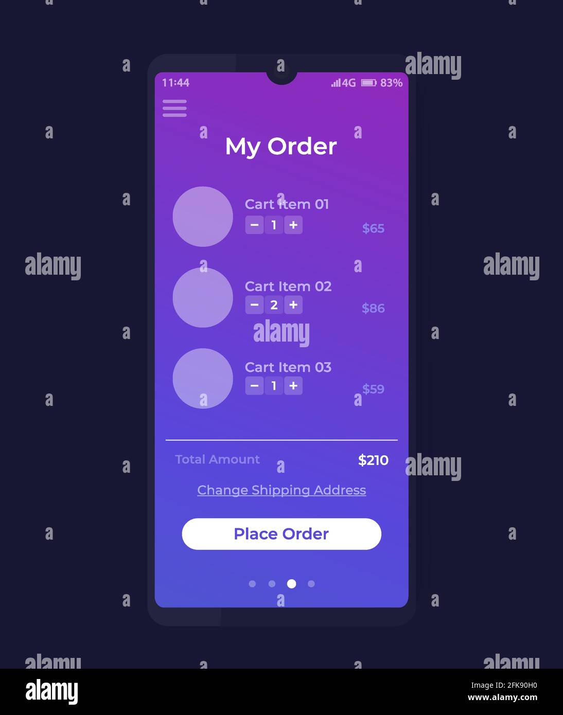 Place Order mobile app ui design, vector Stock Vector Image & Art - Alamy