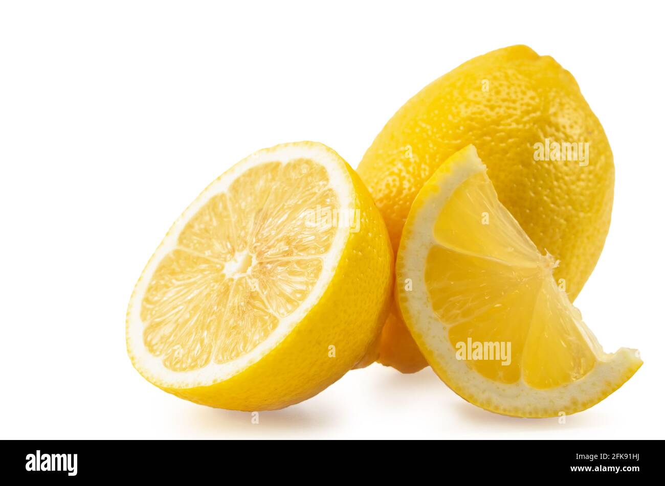 lemon fruits on a white background, blank for your photo manipulations ...