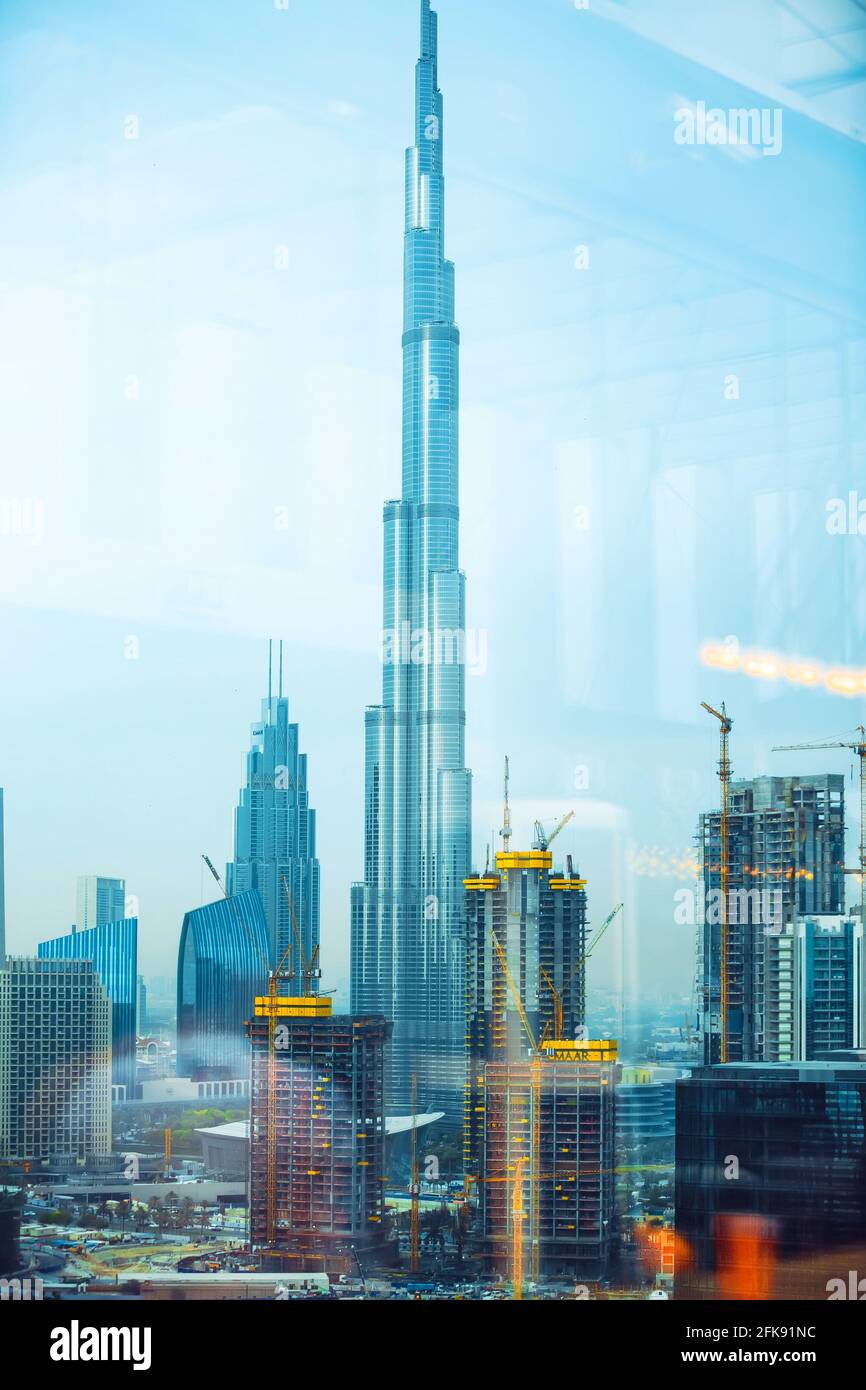 The tallest building in the world outside the window Stock Photo - Alamy