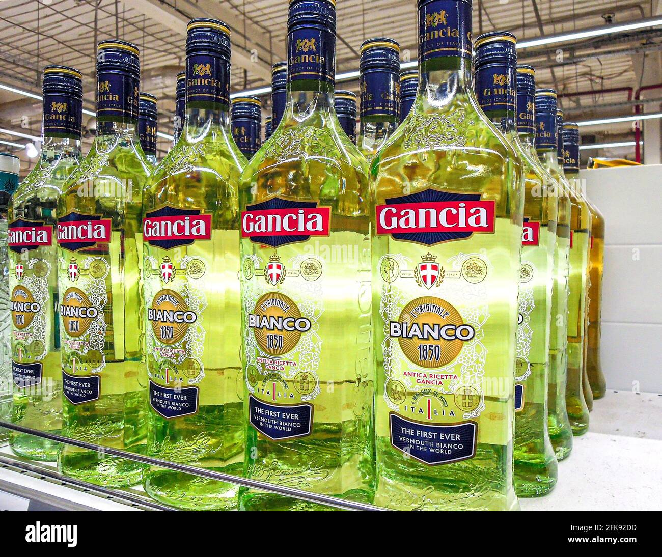 Samara, Russia - January 11, 2020: Gansia vermouth ready for sale in ...