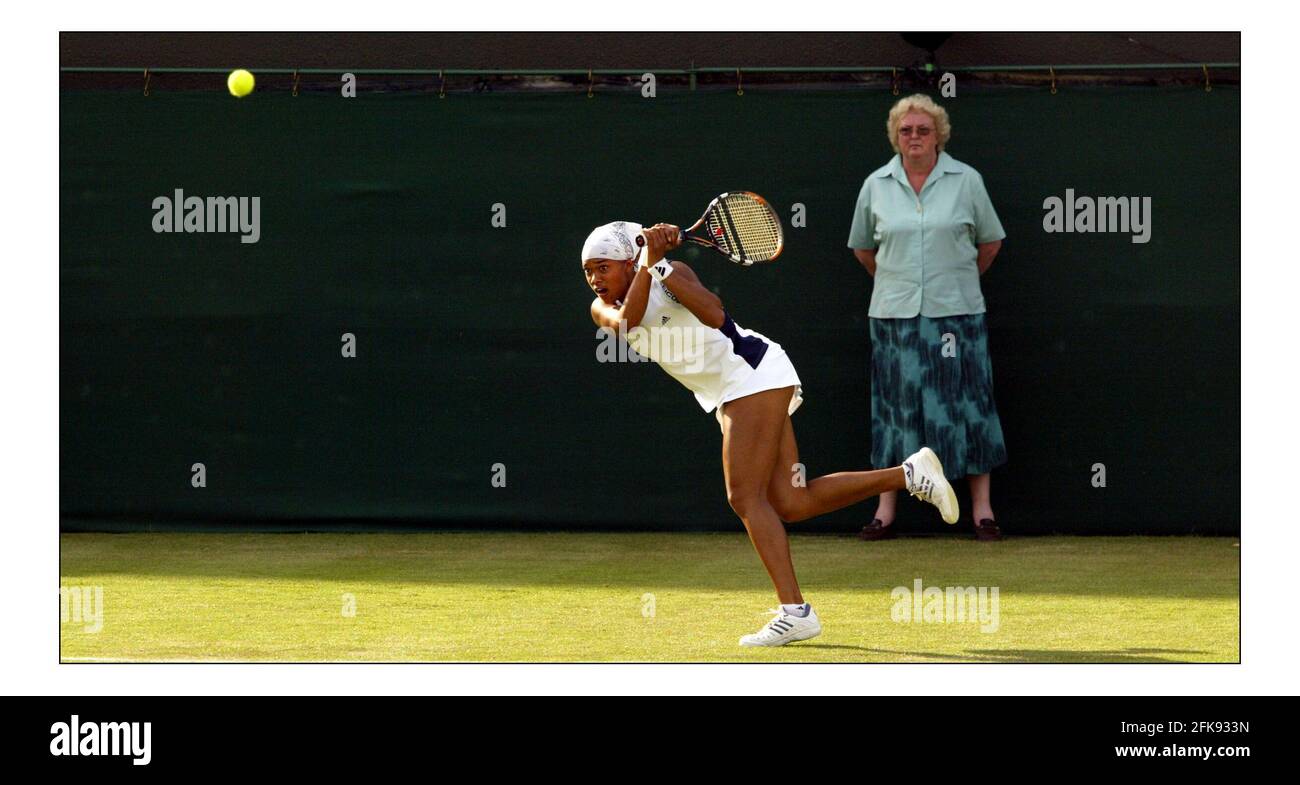 Angela Haynes playing Serena Williams at Wimbledonpic David Sandison 21 ...