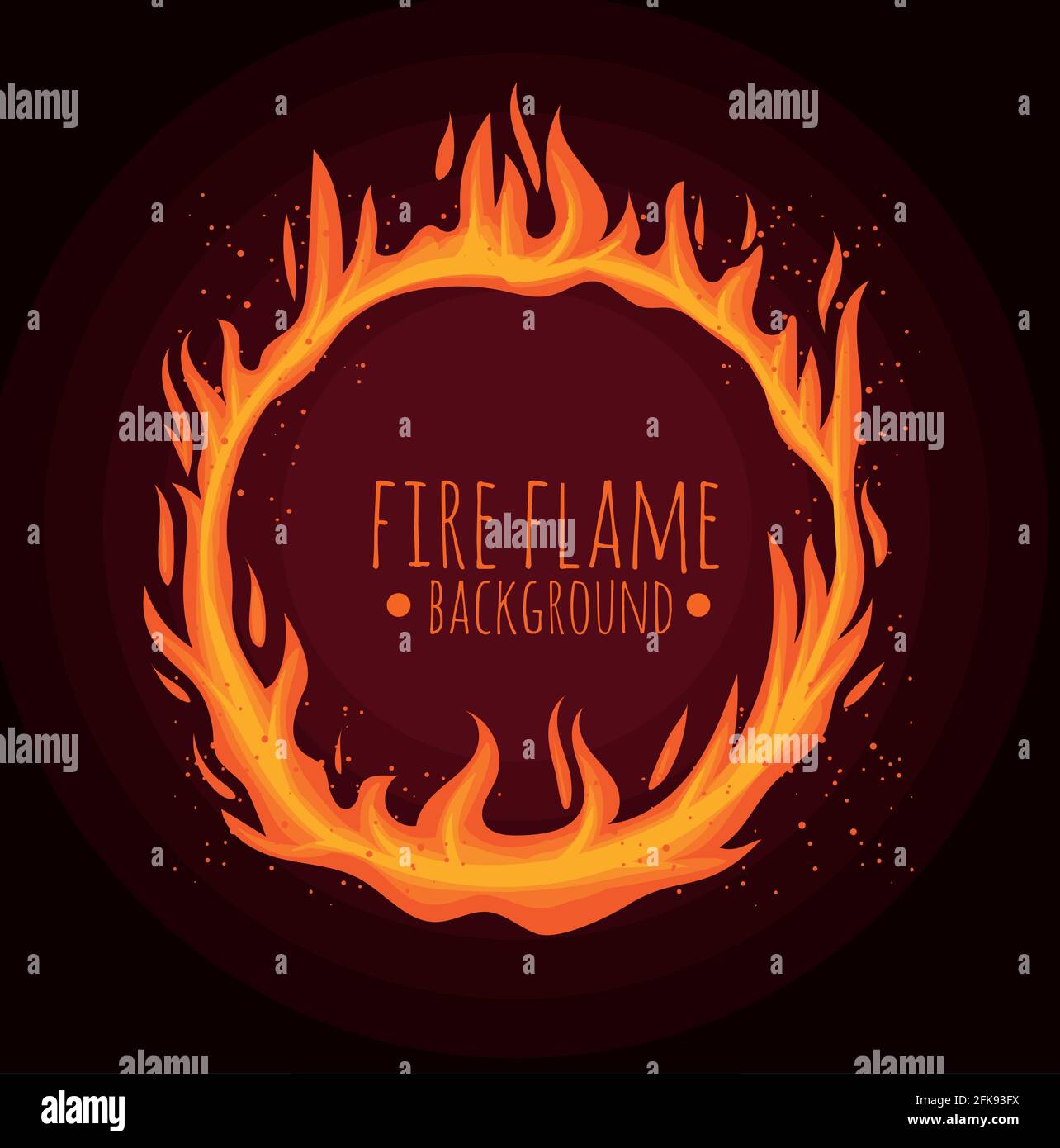 Fire flame in circle frame Stock Vector Images - Alamy