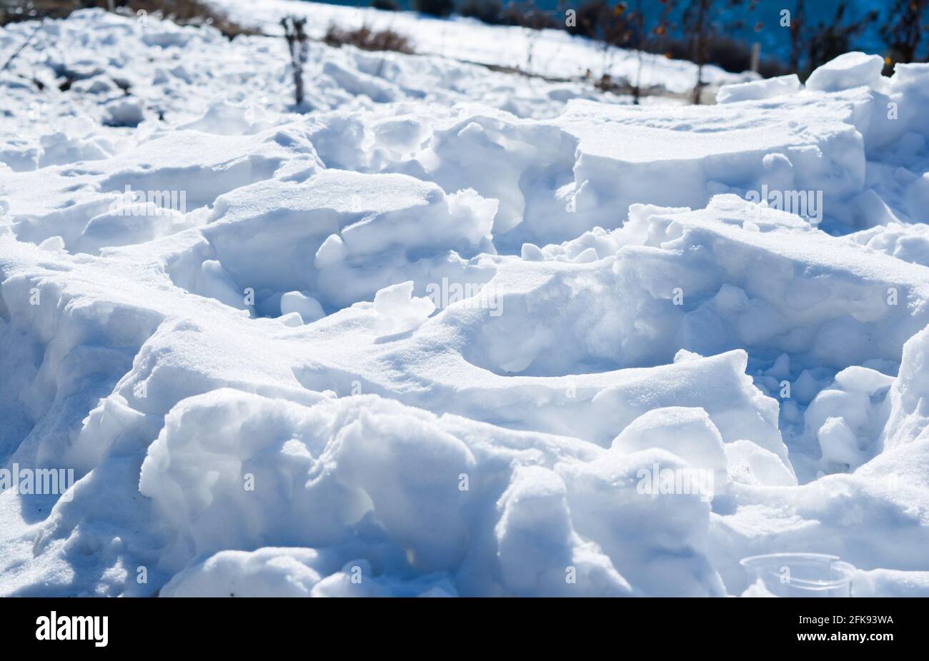 Natural winter background with fresh snow texture at Nathatop, Patnitop ...