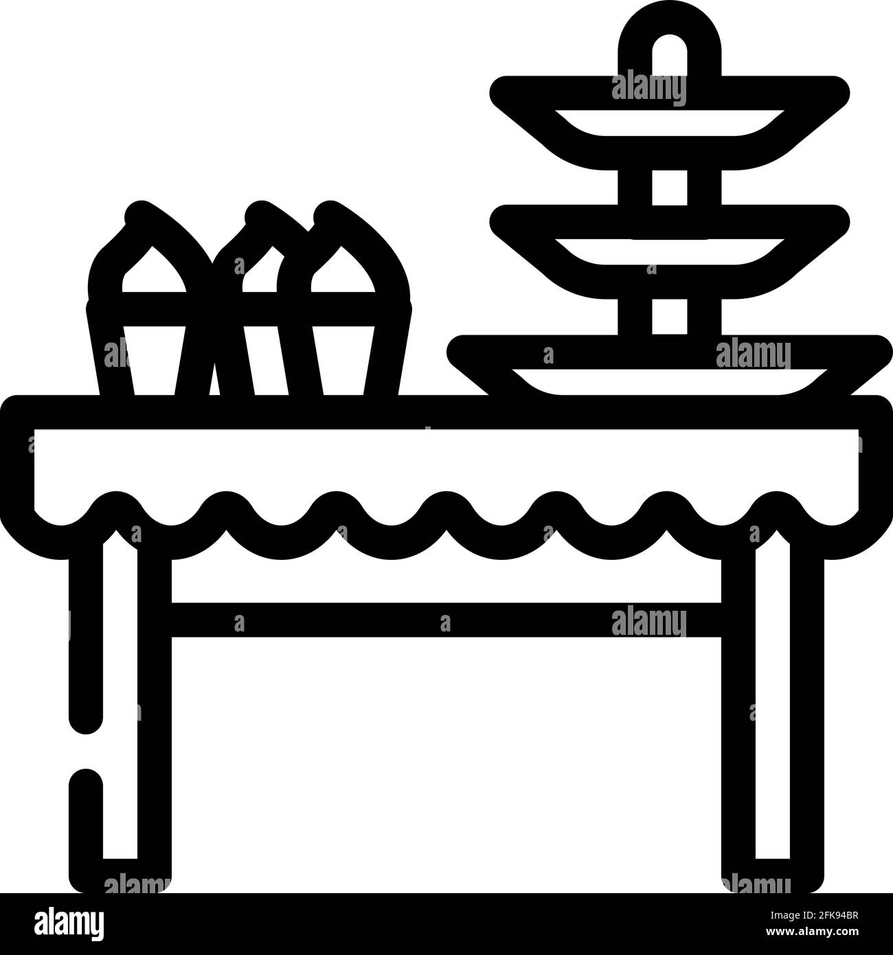 dessert table buffet line icon vector illustration Stock Vector Image ...