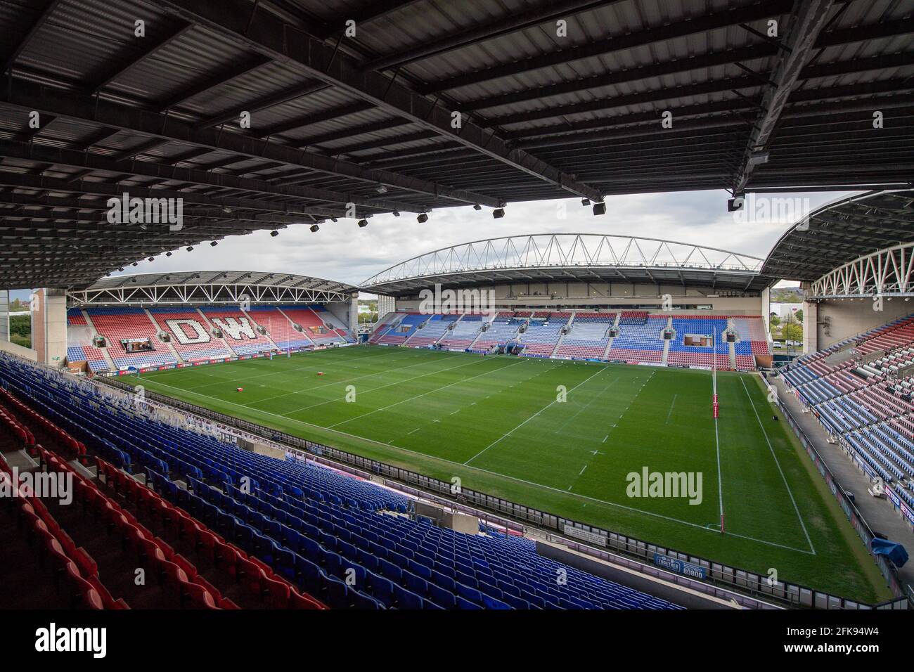 General view of DW Stadium, Home of Wigan Warriors Stock Photo - Alamy