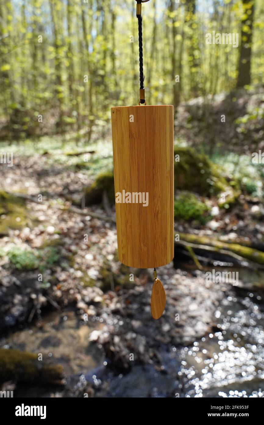 Koshi wind chimes outside in the forest for sound healing therapy, yoga ...
