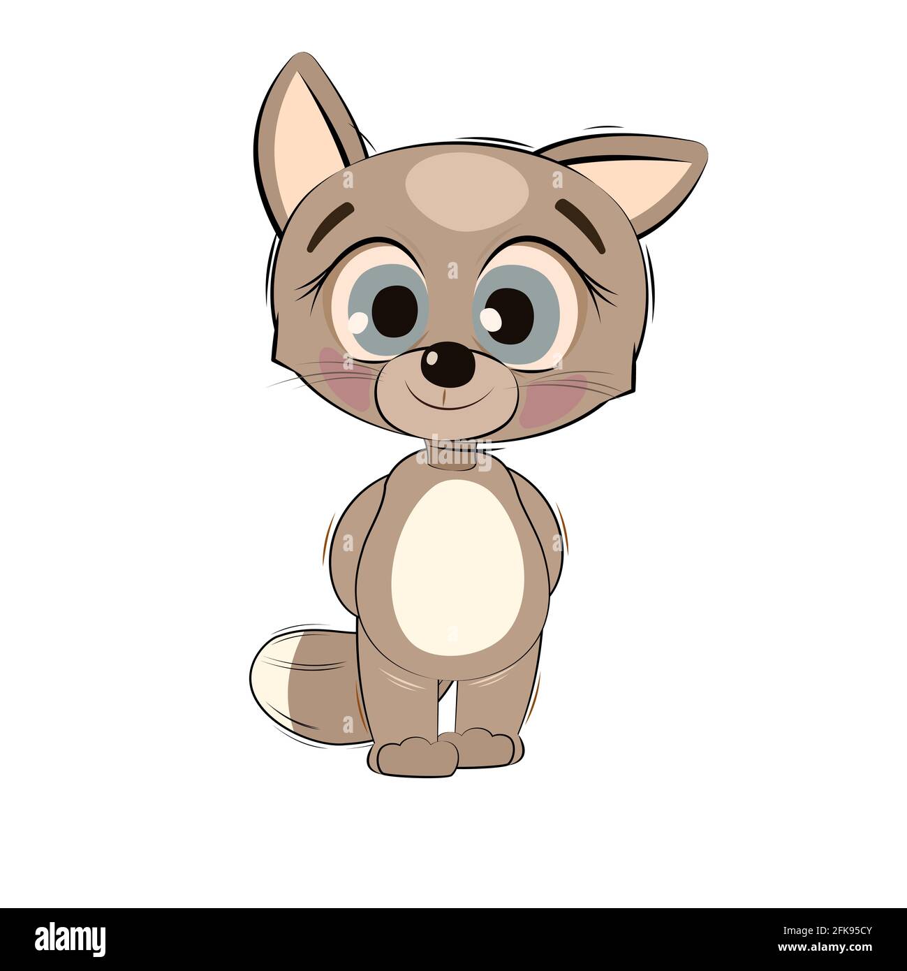 Little cub Dog. puppy. Isolated object on white background. Cheerful ...