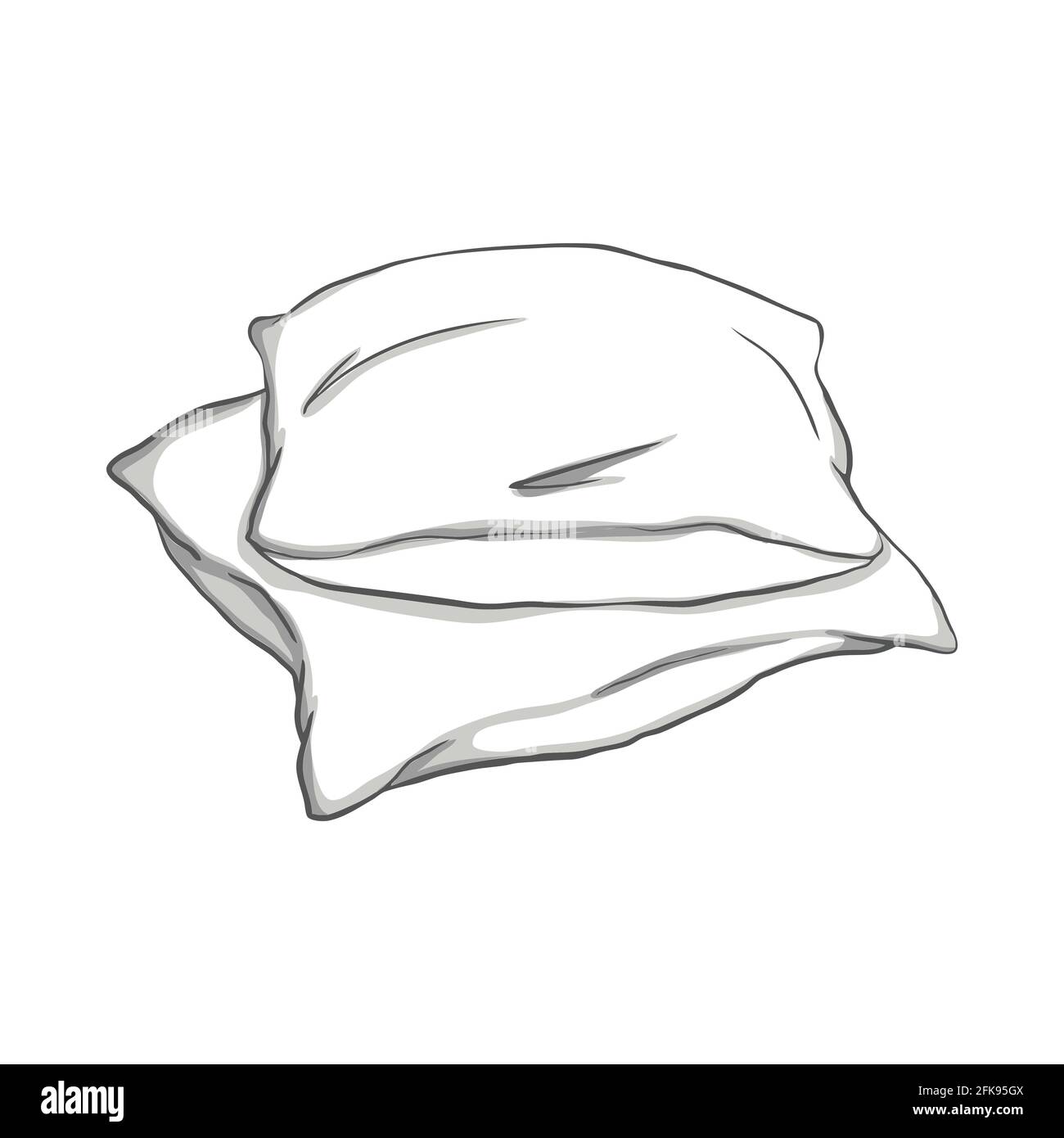 Pillow Thin Line Icon Sleep Symbol Isolated On White Background