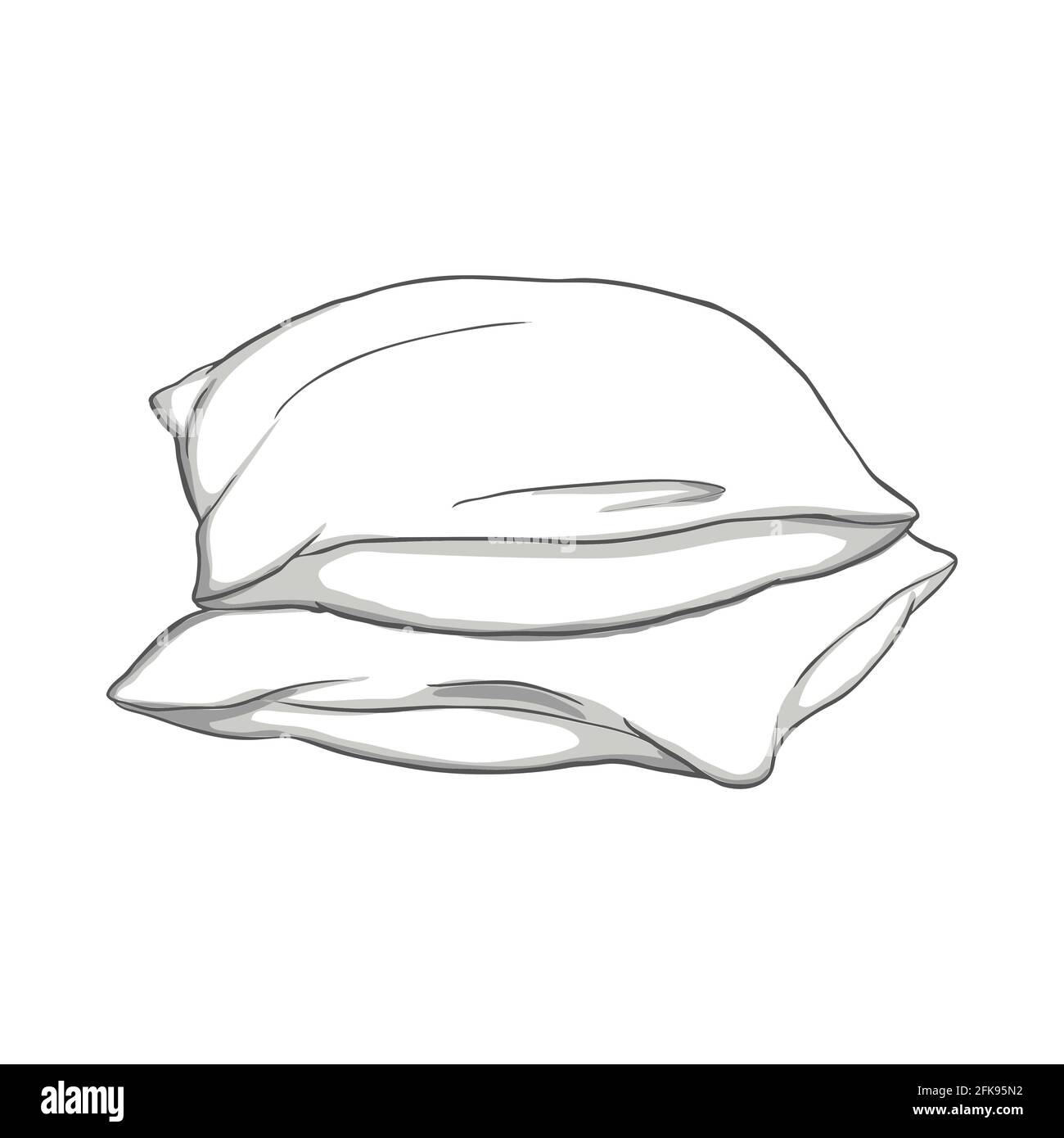 Pillow Thin Line Icon Sleep Symbol Isolated On White Background