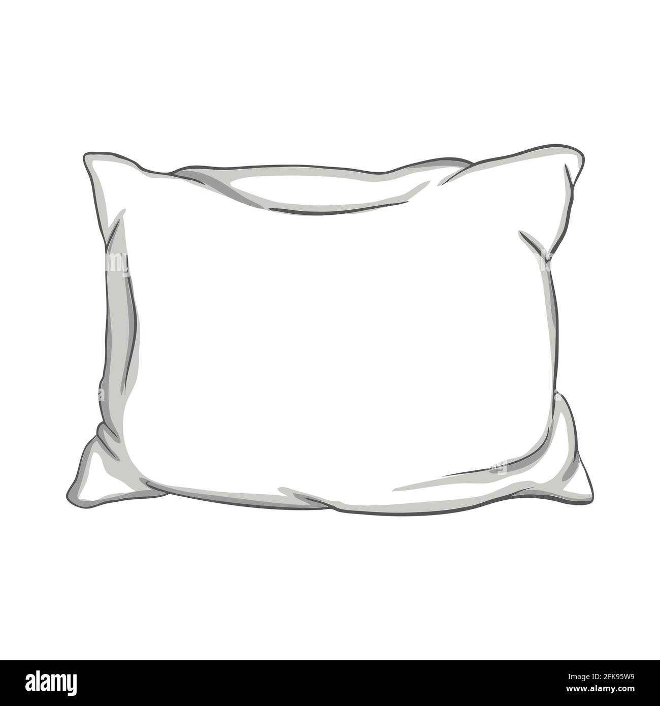 Pillow Thin Line Icon Sleep Symbol Isolated On White Background