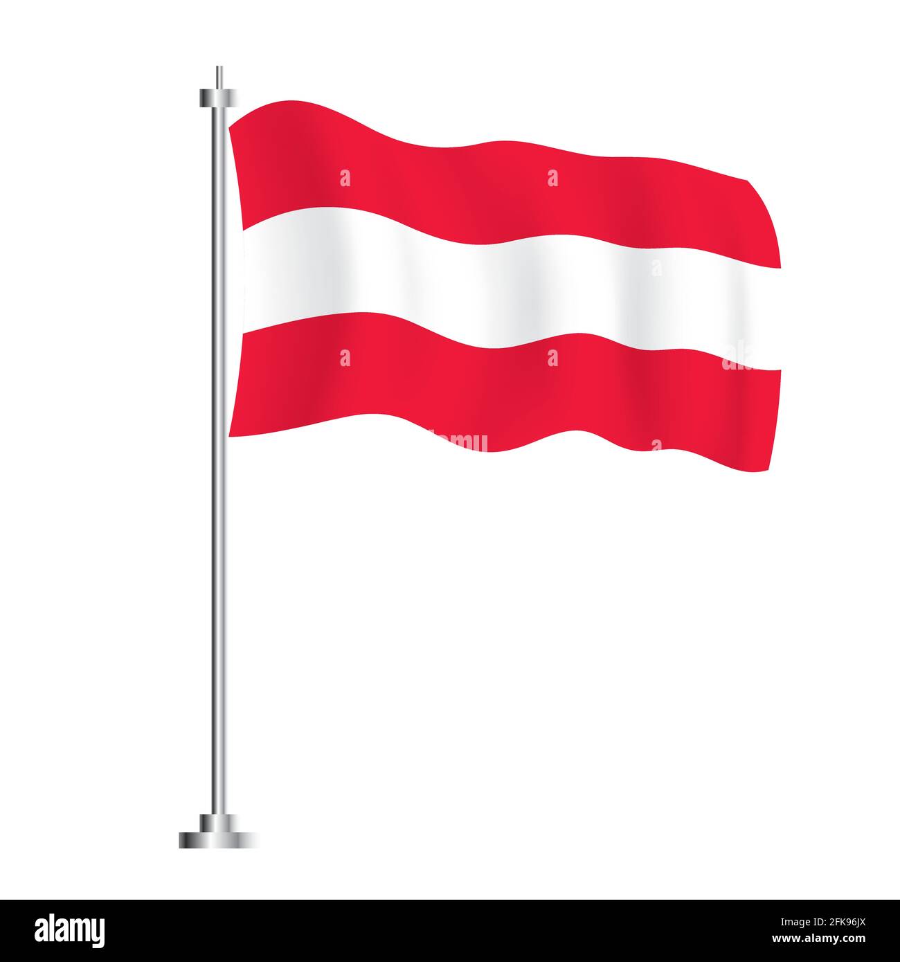 Austrian Flag. Isolated Wave Flag of Austria Country. Vector ...