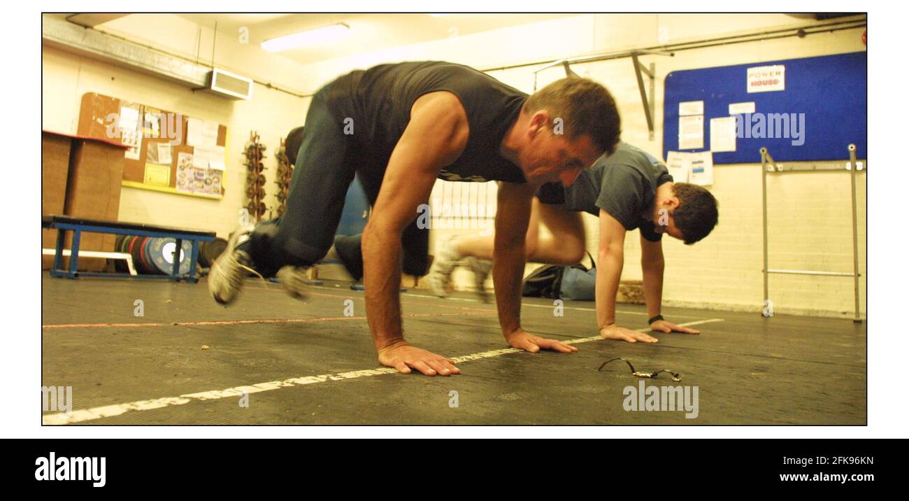 Brian Hooper and Mc Kensie go through some of the exercises in the T.V ...