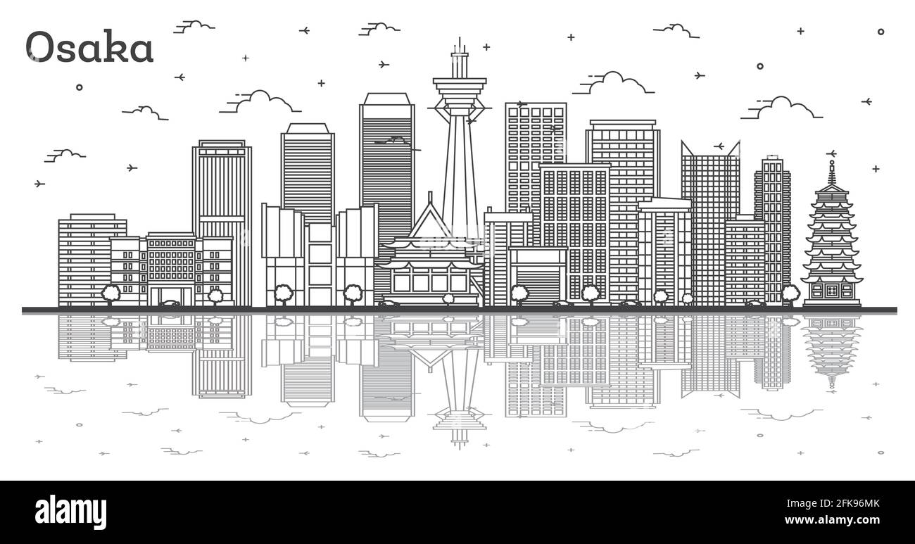 Osaka Skyline Drawing Osaka Skyline Print Chelsea Chelsea