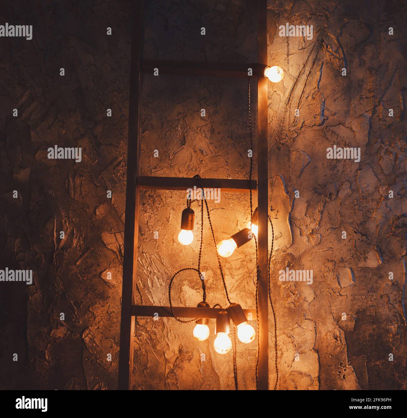 Set edison retro lamp on loft interior Stock Photo - Alamy