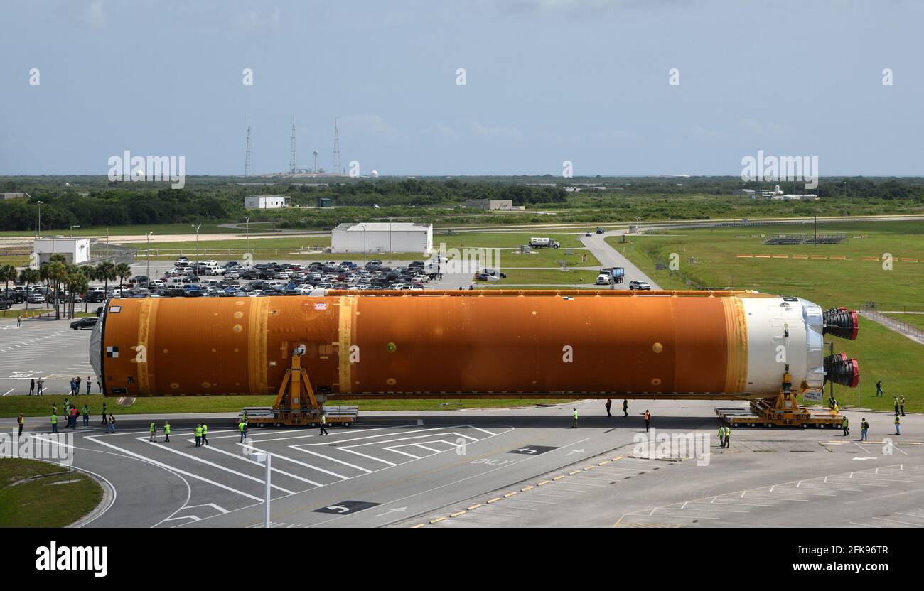 Kennedy Space Center, United States. 29th Apr, 2021. In the distance is ...