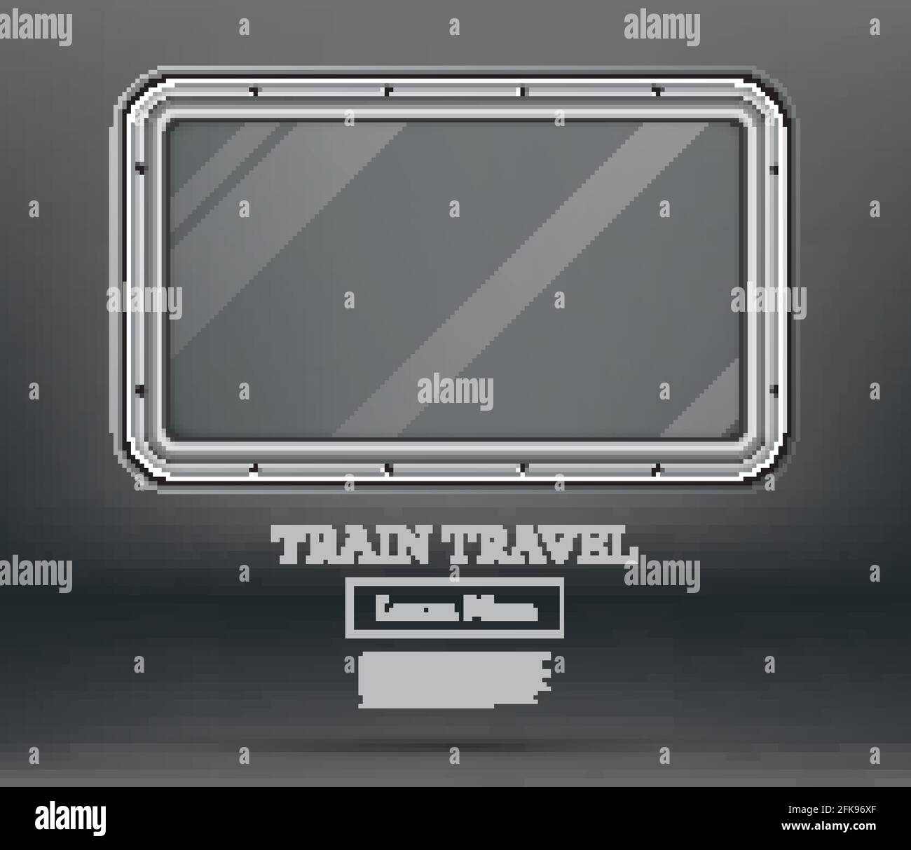 Train Travel. Tourism Concept. Empty Train Window on Gray Background ...