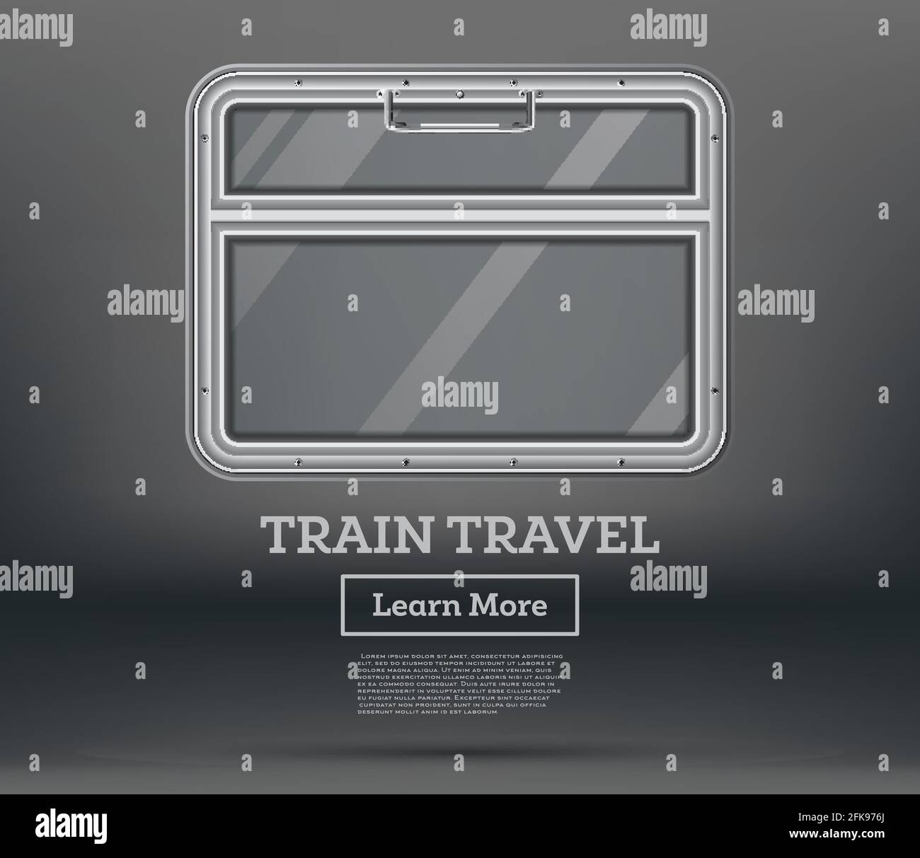 Train Travel. Tourism Concept. Empty Train Window with Handle on Gray ...