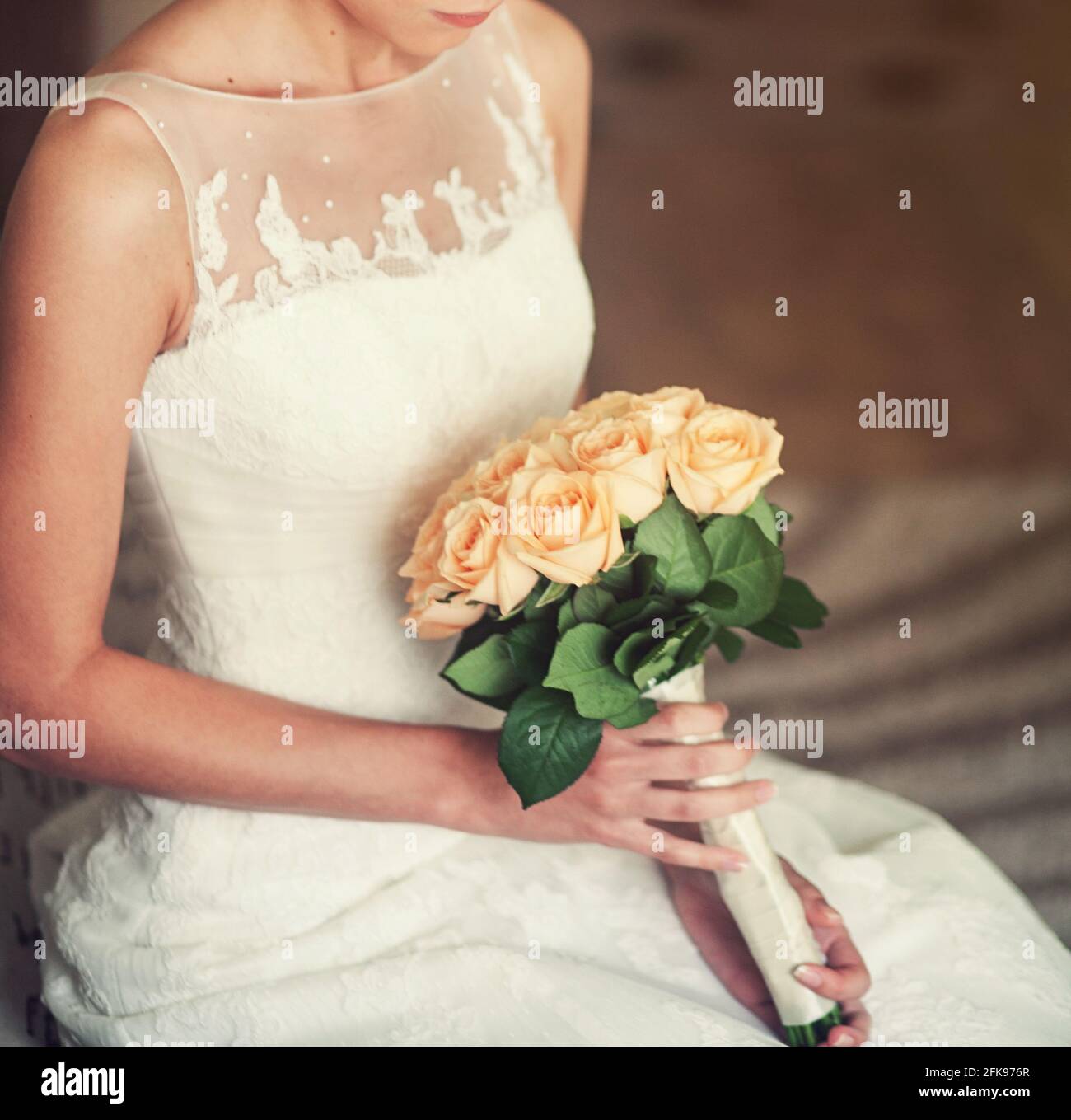 Groom waiting bride holding bouquet hi-res stock photography and images ...