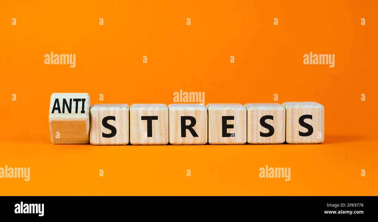 Antistress vs stress symbol. Turned cubes and changed the word stress ...