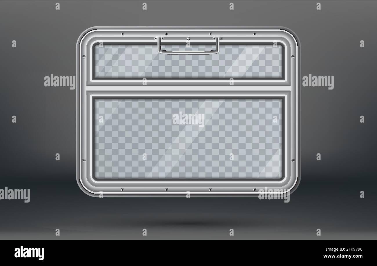 Train Travel. Tourism Concept. Empty Train Window with Handle on Gray ...