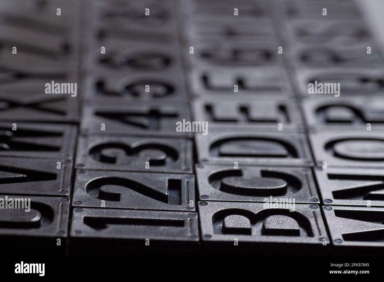 letterpress alphabet and numbers background Stock Photo - Alamy