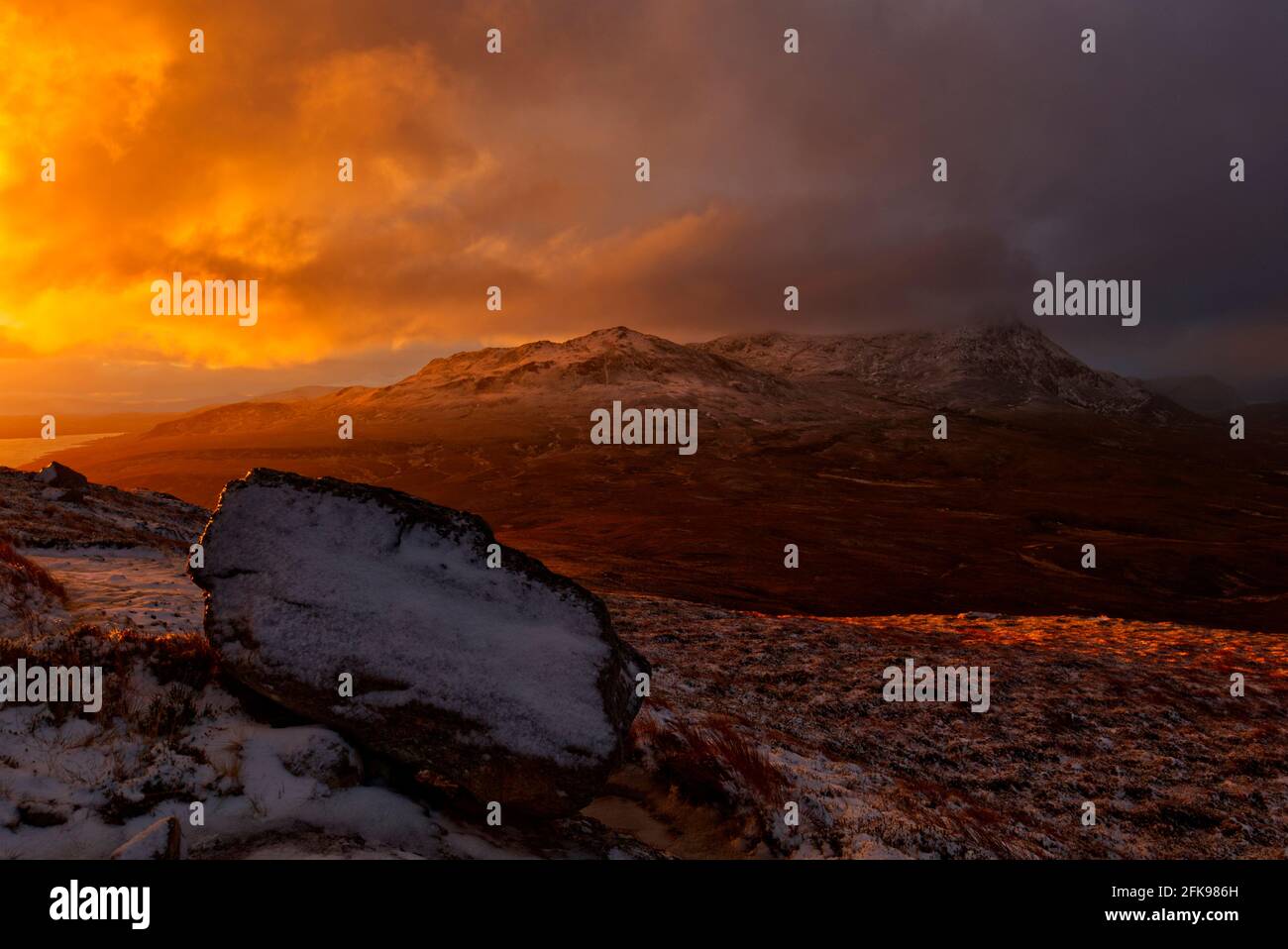 Dramatic winter skies over Ben Loyal, Sutherland Stock Photo - Alamy
