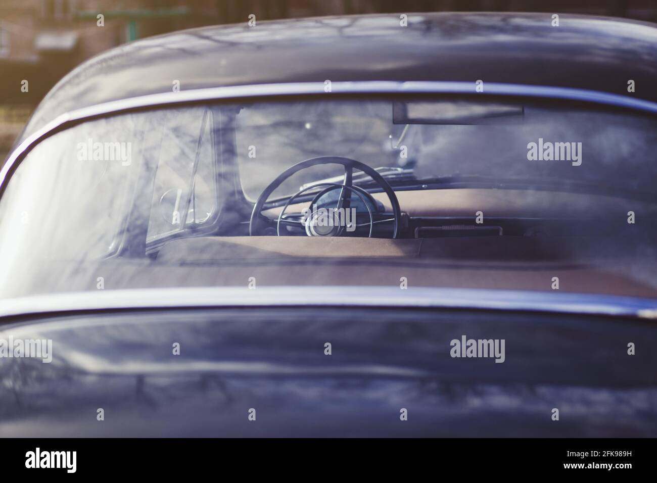 closeup of a classic vintage car. back view Stock Photo - Alamy