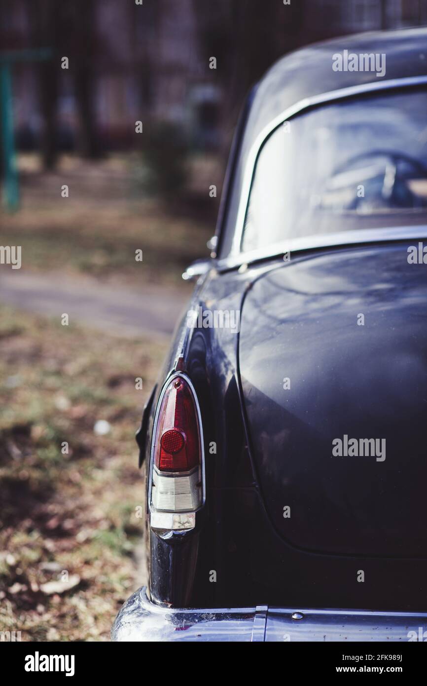 Back of vintage car. retro style Stock Photo - Alamy
