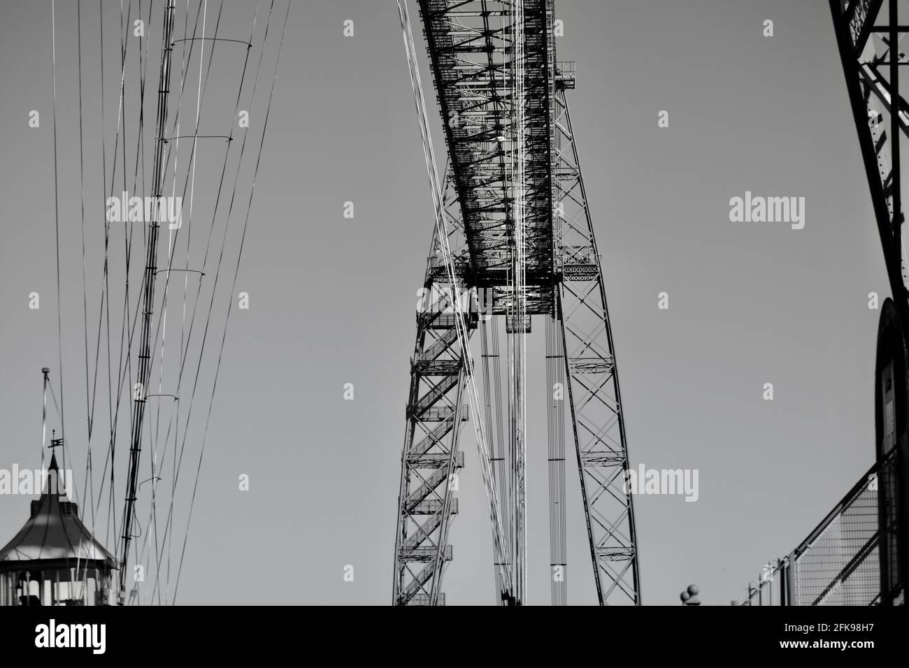 Newport Transporter Bridge, constructed in 1902 crosses the River Usk ...